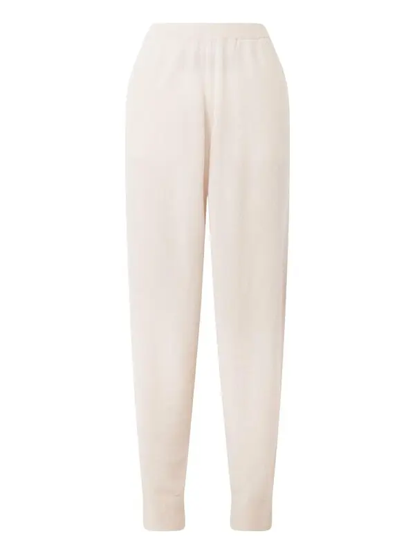 ALLUDE Wool And Cashmere-blend Tapered Pants - Neutrals