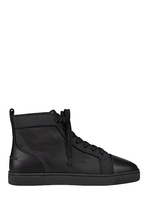 CHRISTIAN LOUBOUTIN Louis Leather High-top Sneakers - Black