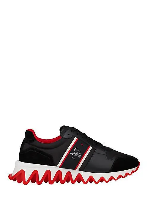 CHRISTIAN LOUBOUTIN Nastroshark Leather And Nylon Sneakers - Black