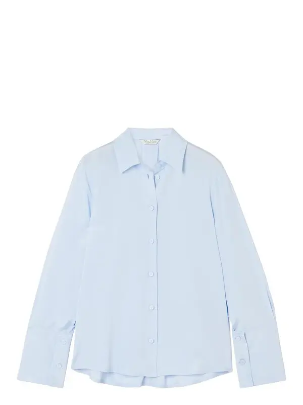 Max Mara Voliera Silk-blend Crepe Shirt - Blue