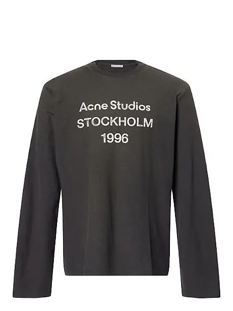 Acne Studios Edden 1996 Long-sleeves Cotton-blend T-shirt - Faded Black