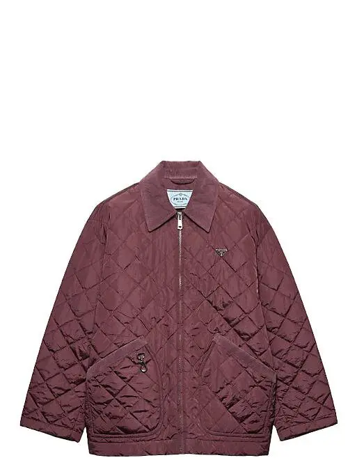 Prada Re-nylon Blouson Quilted Jacket - Burgundy