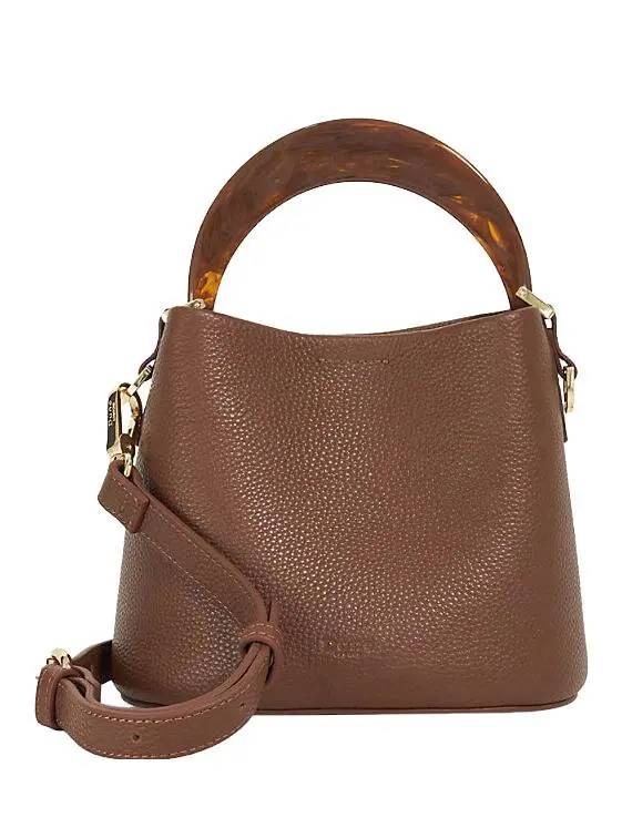 DUNE Moulded-handle Leather Handbag - Brown Leather