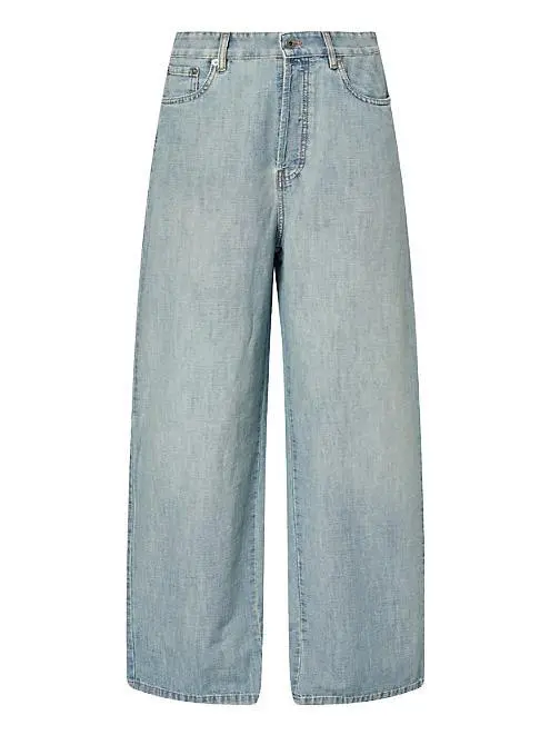 Miu Miu Chambray Wide-leg Denim Jeans - Celeste