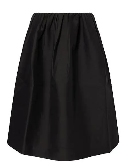 TOTEME Wool And Silk-blend Midi Skirt - Black