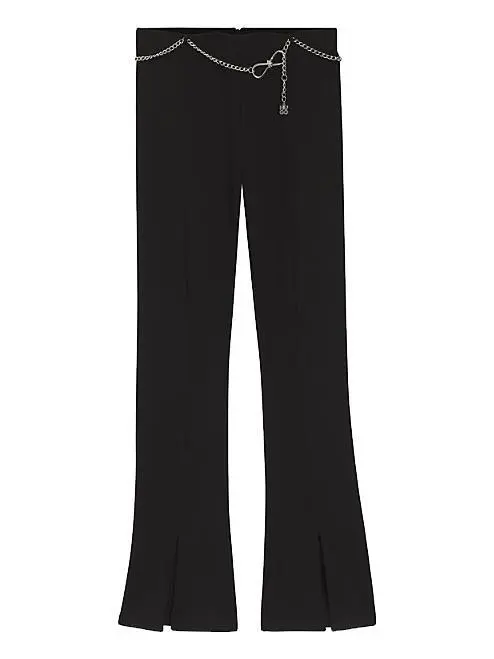 Hugo Chain-embellished Flared-leg Trousers - Black