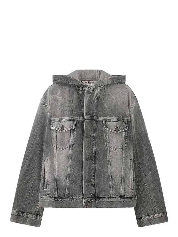Acne Studios Hooded Denim Jacket - Black