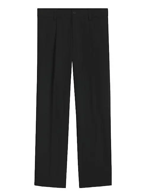 Hugo Straight-leg Mid-rise Stretch-twill Trousers - Black