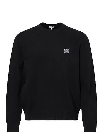 Loewe Anagram-embroidered Wool Jumper - Black