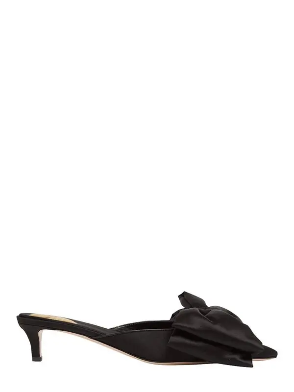 Valentino Garavani Yolande 45mm Satin Bow Mule Pumps - Nero