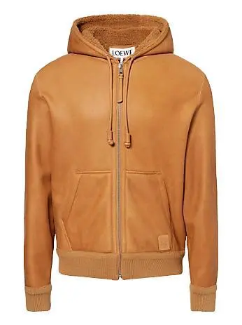 Loewe Reversible Hooded Shearling Jacket - Tan