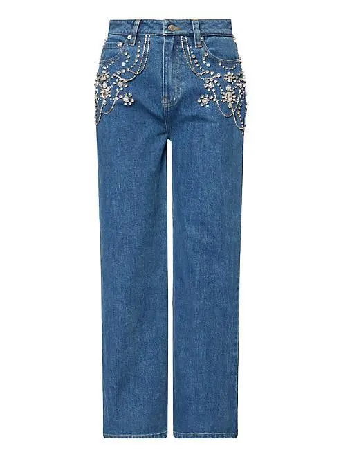 Simkhai Jude Embellished Cropped Jeans - Solana
