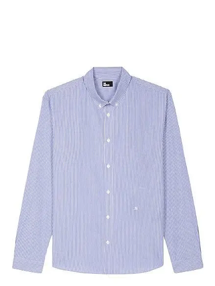 The Kooples Striped Long-sleeved Cotton Shirt - Blue White