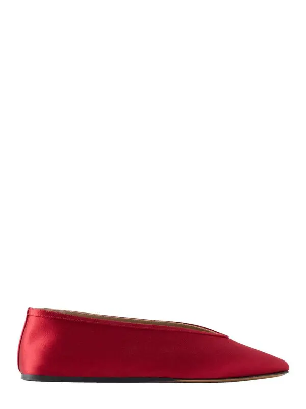 Le Monde Beryl Luna Satin Ballet Flats - Red
