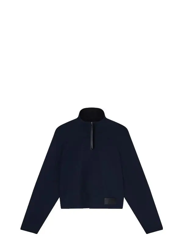 Emporio Armani Crêpe-jersey Zip-up Sweatshirt - Blue