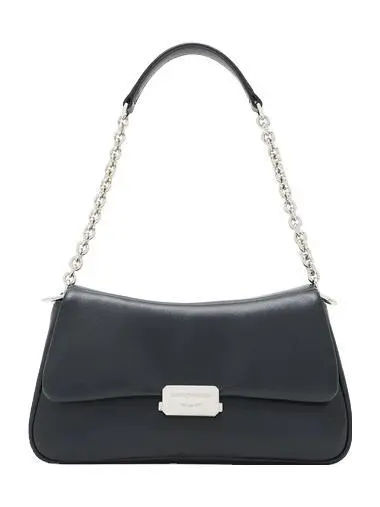 Emporio Armani Leather Shoulder Bag - Black