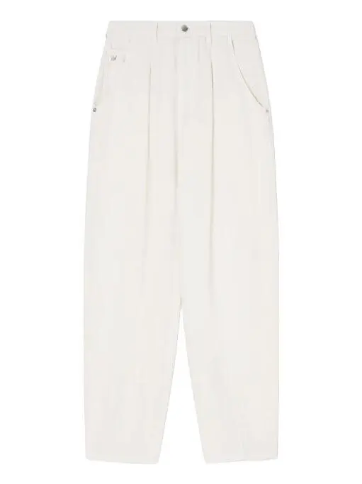 Emporio Armani Relaxed-fit Lyocell Trousers - White