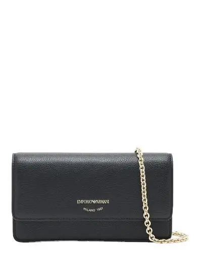 Emporio Armani Mini Bag In Tumbled Leather - Black