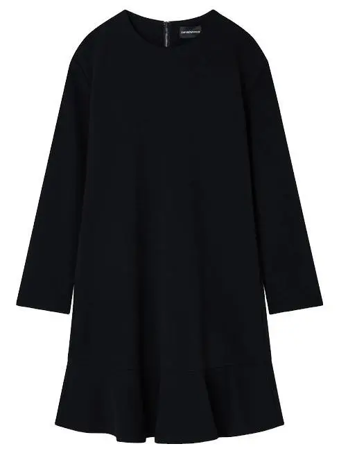 Emporio Armani Scuba Crêpe Dress With Flounce - Black