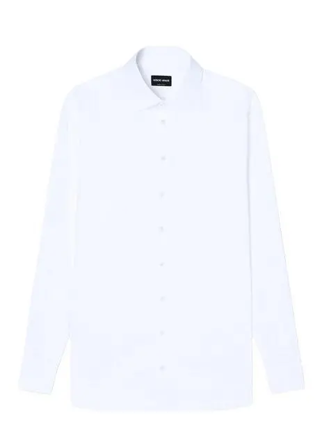 Giorgio Armani Regular-fit Shirt In Luxury Twill - White