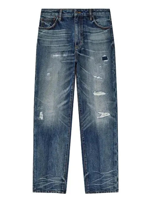 Emporio Armani J22 Regular-fit Stone-washed Denim Jeans With Rips - Blue