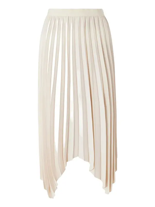 MARANT ETOILE Felixa Asymmetric Pleated Satin-crepe Midi Skirt - Ecru