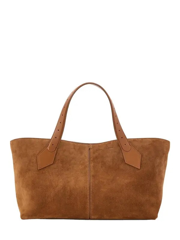 Proenza Schouler East West Chelsea Leather-trimmed Suede Tote - Brown