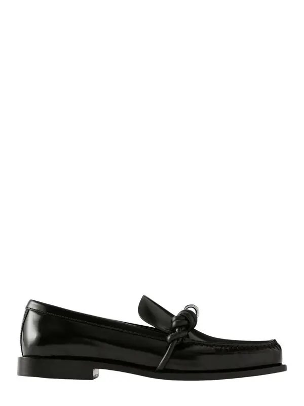JIL SANDER Knot-detailed Leather Loafers - Black