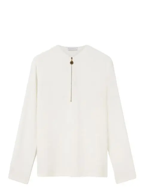 Stella McCartney Arlesa Double Split Hem Zip Blouse - White