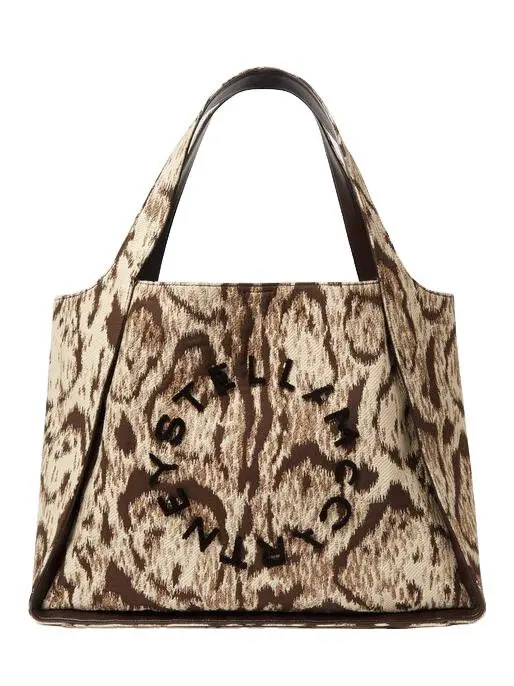 Stella McCartney Logo Cloud Leopard Print Tote Bag - Red