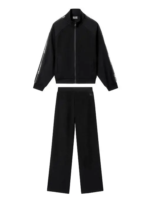 EA7 Logo Series Stretch Modal Blend Tracksuit - Black