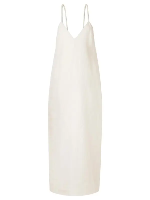 Khaite Taja Linen Maxi Dress - Neutrals