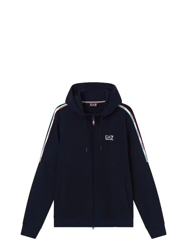 EA7 Hooded Cotton Blend Sweatshirt - Navy