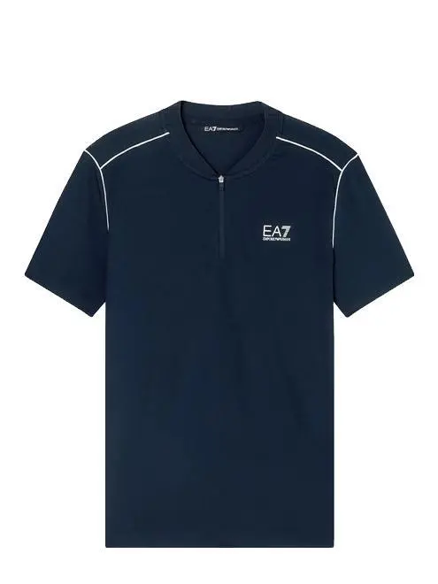 Emporio Armani Ea7 Tennis Pro T-shirt In Ventus7 Technical Fabric - Navy