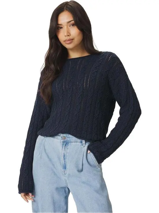 Splendid Brennan Cable Knit Sweater - Black
