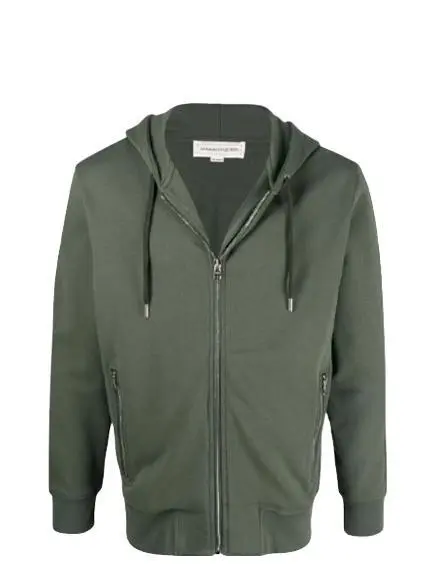 Alexander McQueen Side Logo-print Zip-up Hoodie - Dark Green