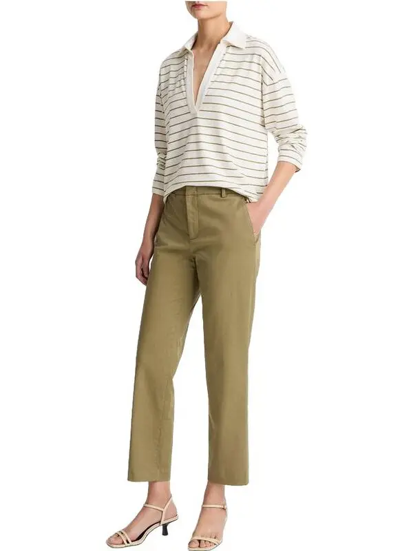 Vince Avery Mid-rise Italian Stretch-cotton Chino Pant - Natural