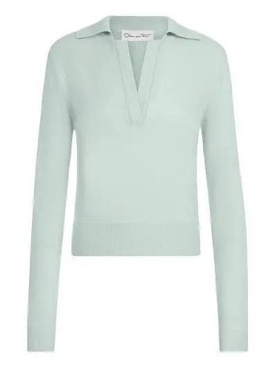 Oscar De La Renta Wool Polo Pullover - Red