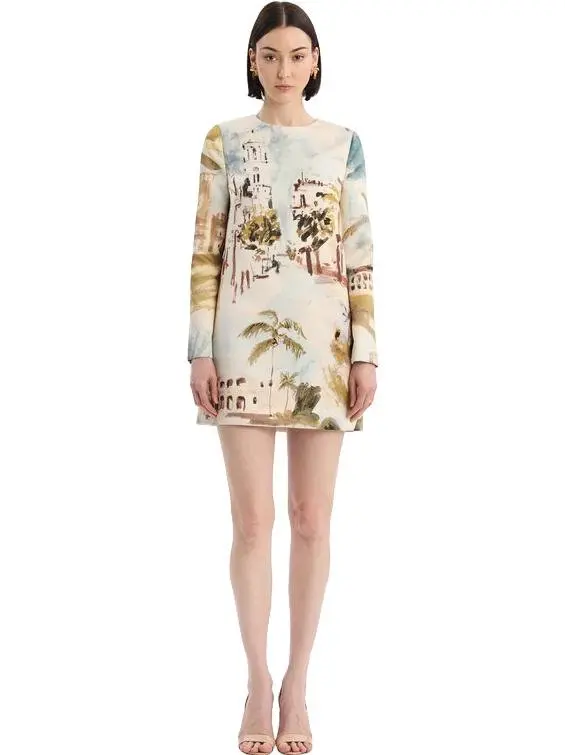 Oscar De La Renta Dominican Republic Toile Shift Dress - Natural