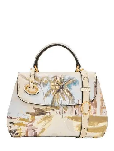 Oscar De La Renta Mini Poppy Handbag - Natural