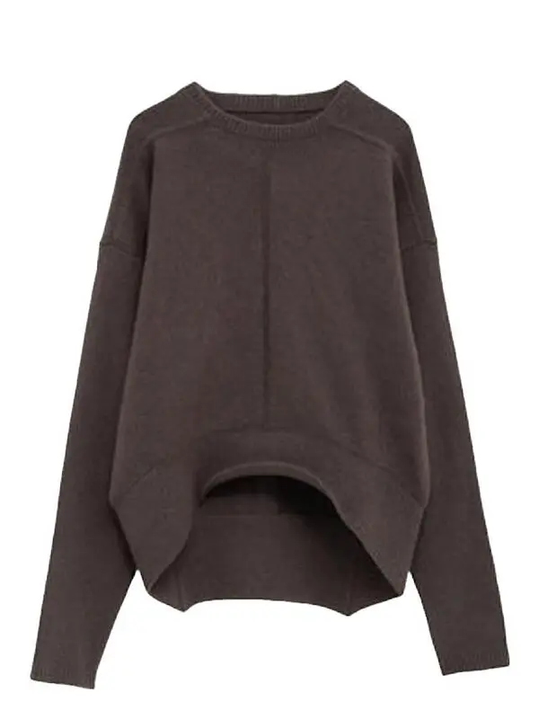 Rick Owens Maglia Round Neck Knitwear Sweater - Dark Dust