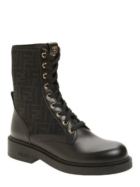 Fendi Filo Lace-up Boot - Black
