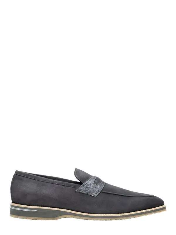ZELLI ITALIA Meo Suede Penny Loafer - Grey
