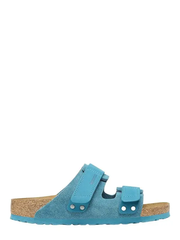 BIRKENSTOCK Uji Nubuck Slides - Deep Turquoise