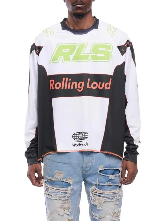 ROLLING LOUD Rl Sport Oversize Moto Jersey - Black