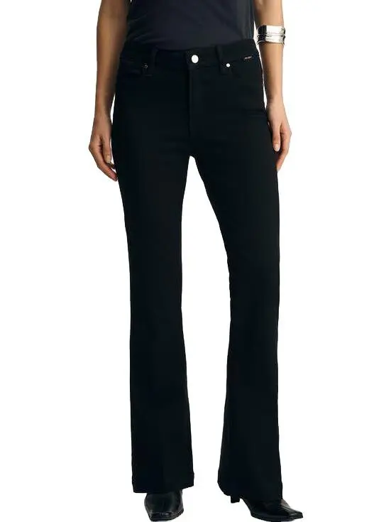 MAVI Sydney Mid Rise Flare Jeans - Double Black Gold Premium