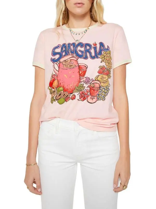 MOTHER The Lil Ringer Graphic T-shirt - Sangria