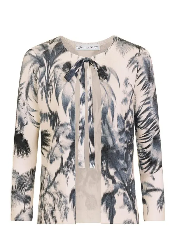 Oscar De La Renta Chin Palm Leaves Cardigan - One-color