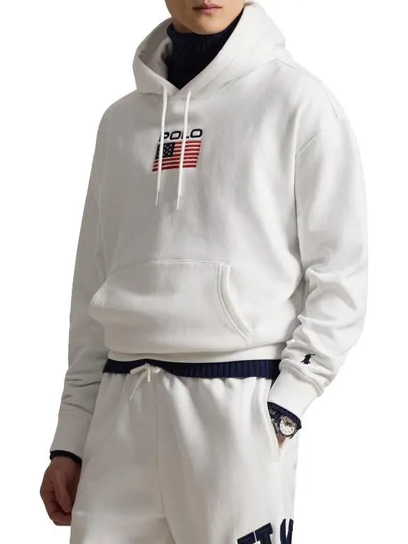 Polo Ralph Lauren Flag Fleece Pullover Hoodie - White