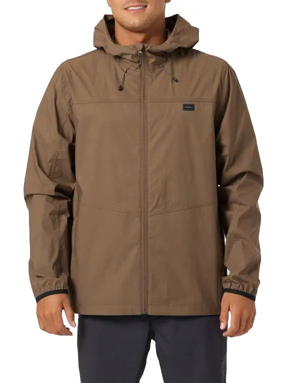 O'Neill Trvlr Hooded Water Repellent Jacket - Teak
